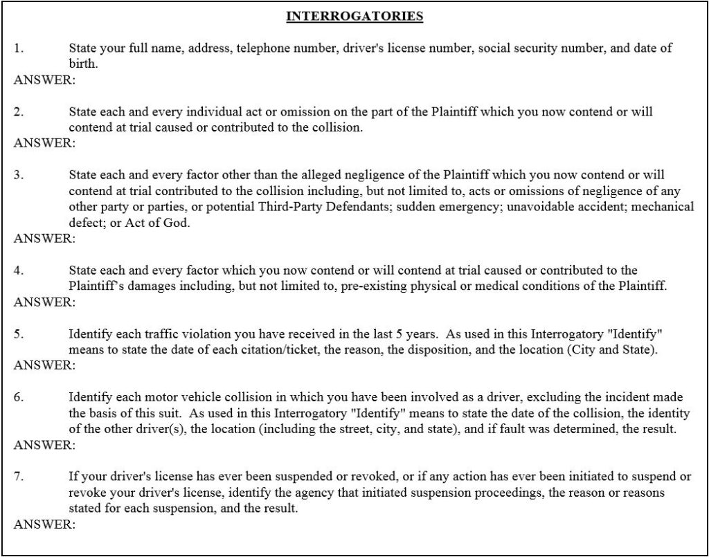 What are Interrogatories? | Herrman & Herrman, P.L.L.C.